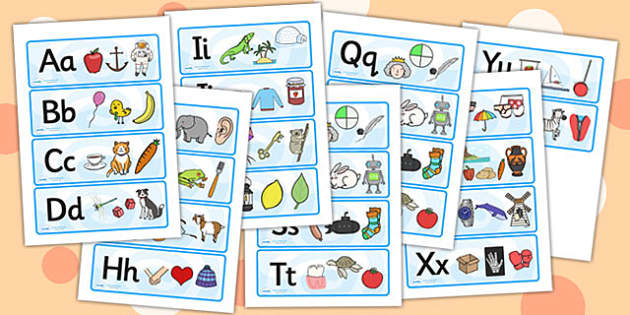 Craft Leather Cord Alphabet Flash Cards For Preschool - 26 PC ...