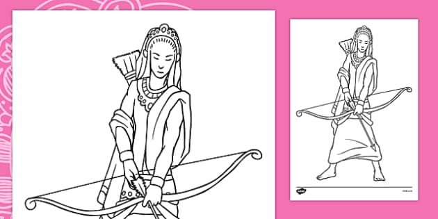 Rama Colouring Page (teacher made) - Twinkl