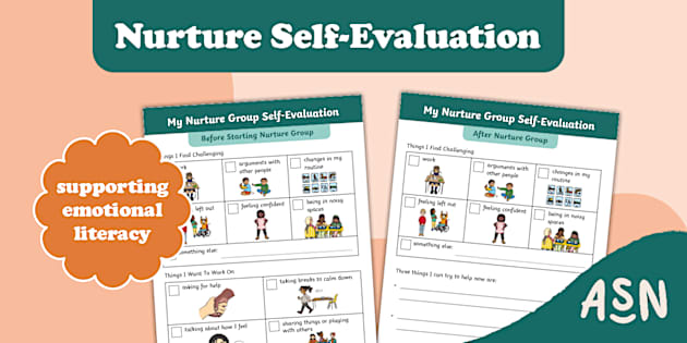 Self-Evaluation Activity Sheet - Before and After Nurture Group