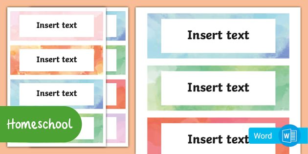 Editable Watercolor Name Labels (professor feito) - Twinkl