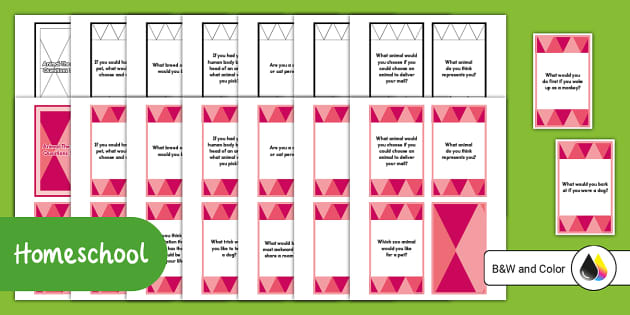 Animal-Themed Dinnertime Conversation Question Cards Set 1