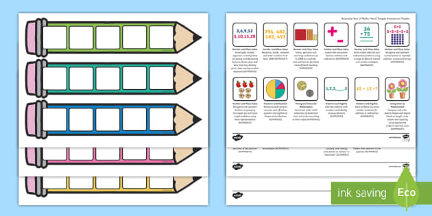 Year 2 Maths Pencil Targets Assessment Tracker - Twinkl