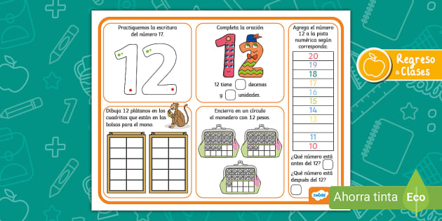 Hoja de Actividades: Las Aventuras del Número Doce - Twinkl