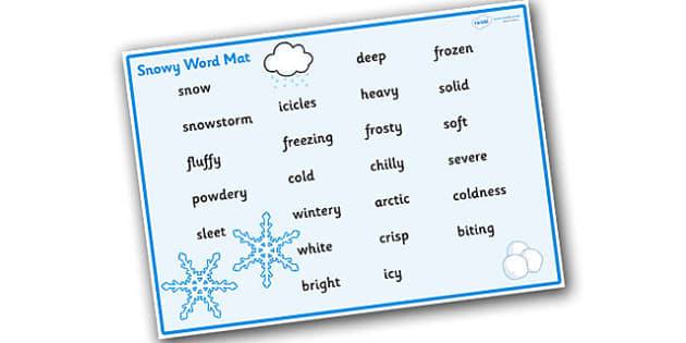 FREE! - Weather and Seasons Snowy Word Mat (teacher made)