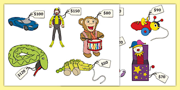 Toy Shop Price Tags Cut-Outs (teacher made) - Twinkl
