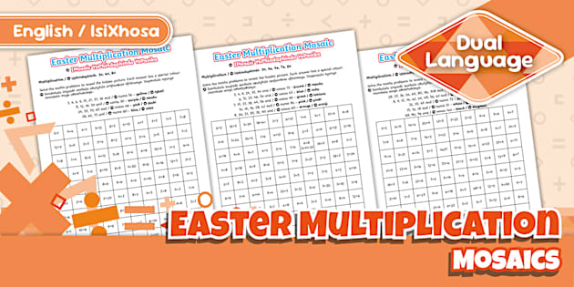 Grade 4 Easter Multiplication Mosaics Differentiated Worksheets ...