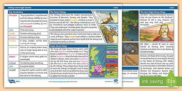 History Knowledge Organiser: Vikings and Anglo-Saxons LKS2