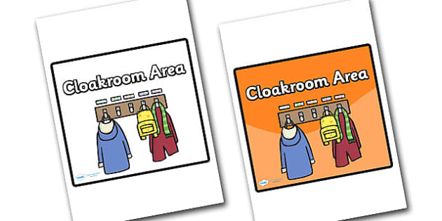 Cloakroom Area Sign - sign, display sign, area display sign