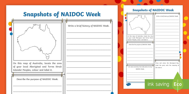Snapshots of NAIDOC Week Worksheet (Teacher-Made) - Twinkl