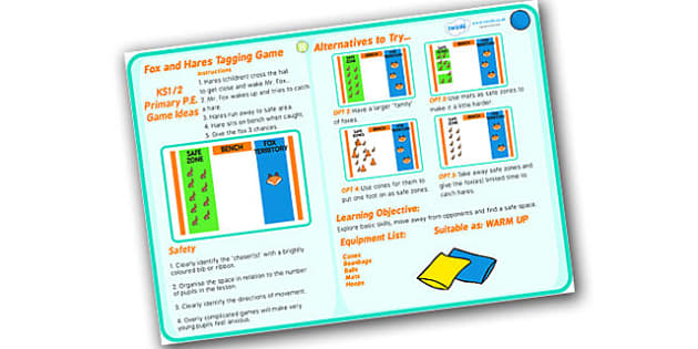PE Lesson Ideas Fox and Hares Tagging Game - Twinkl