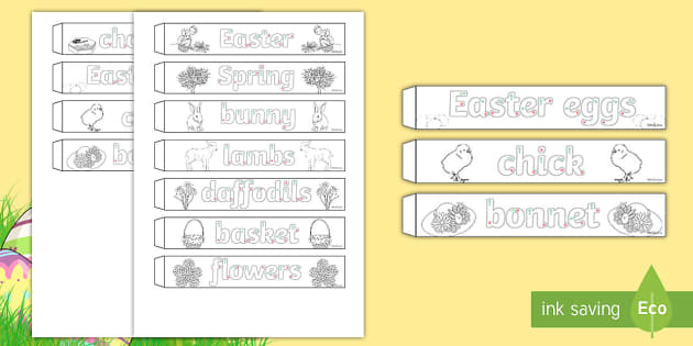 Handwriting Easter Topic Words Paper Chain Activity - Twinkl