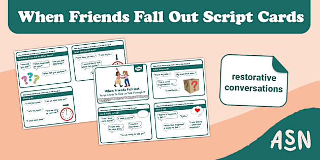 Restorative Conversation Script Cards - Friends Fall Out