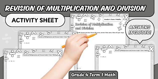Revision of Multiplication and Division – Grade 4 Term 1 Maths ...