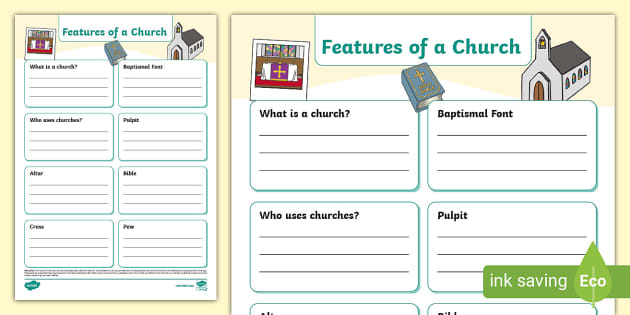 KS1 Features of a Church Fact File Template (teacher made)