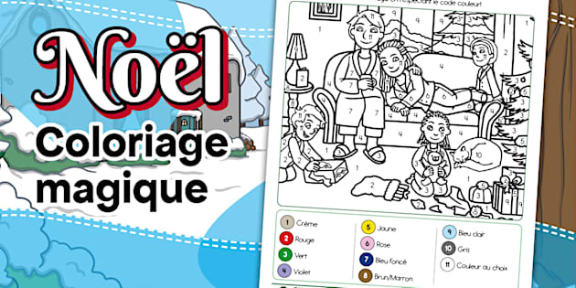 Coloriage magique : Noël - Twinkl Coloriage