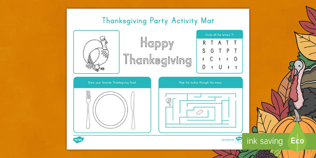 Thanksgiving Party Activity Mat