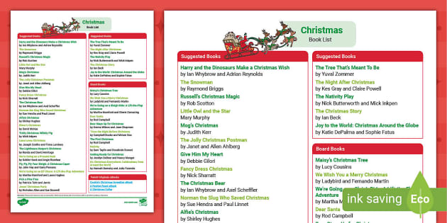 Christmas Reading Books List - Christmas - KS1 - Twinkl