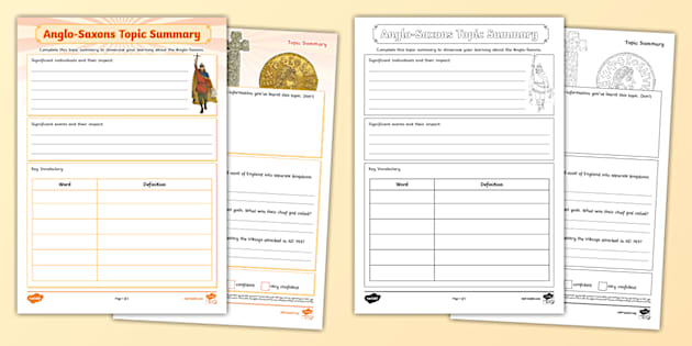 Anglo-Saxons Topic Summary (teacher made) - Twinkl