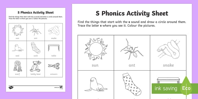s Phonics Colouring Worksheet / Worksheet (teacher made)
