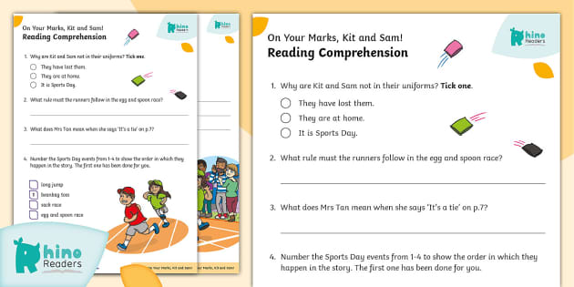 Level 5a On Your Marks, Kit and Sam!: Reading Comprehension