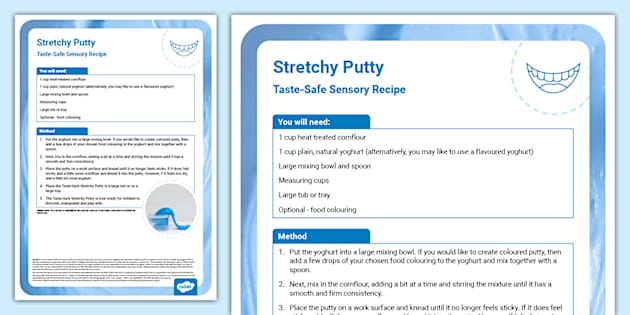 Taste-Safe Stretchy Putty Sensory Recipe | Twinkl Resources