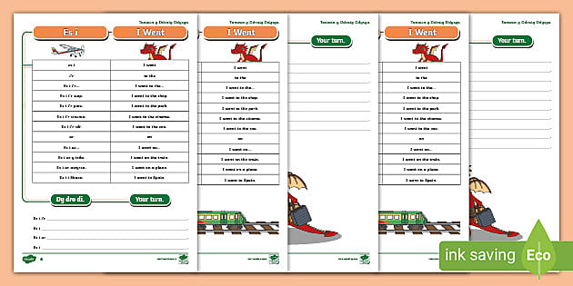 Learn Welsh: Es i/I Went in Welsh Activity Sheets | Twinkl