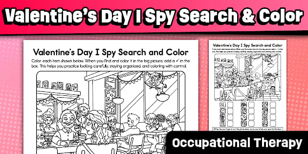 Valentine's Day Occupational Therapy Activities: I Spy Visual ...