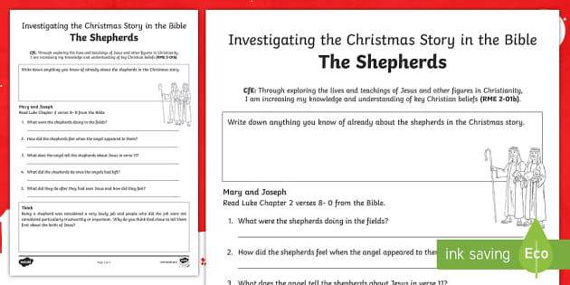 Investigating the Shepherds in the Christmas Story – CfE