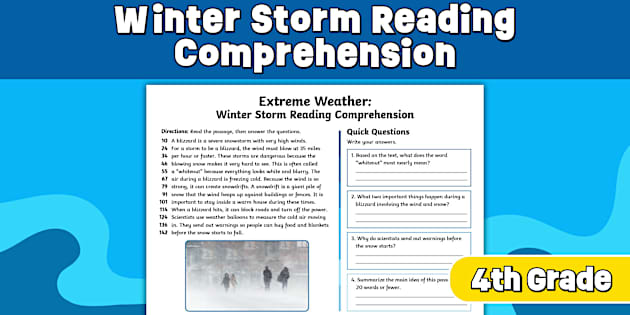 Extreme Weather: Winter Storm 60-Second Reading Comprehension