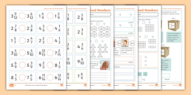 👉 Compare and Order Mixed Numbers Differentiated Maths Worksheets