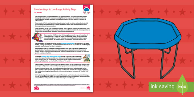 Kindergarten Ages 0-2 Large Activity Trays: Christmas | Twinkl