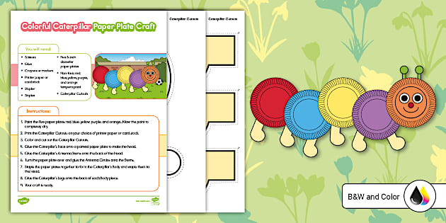 Colorful Caterpillar Paper Plate Craft for PK-K - Twinkl
