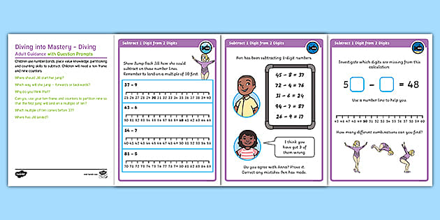 👉 Supports WRM Y2 Subtract 1-Digit from 2-Digit (Across a 10)