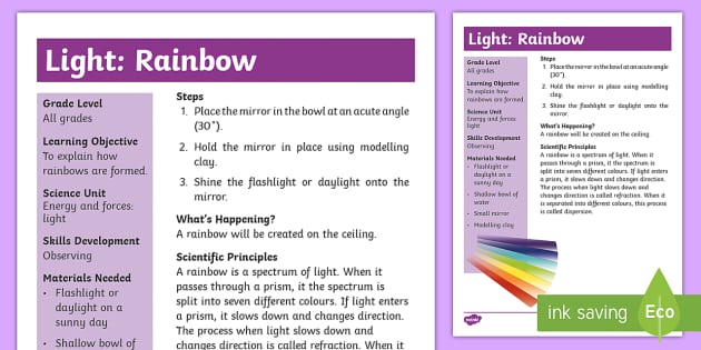 Rainbow Science Experiment (professor feito) - Twinkl Rainbow Science Experiment (professor feito) - Twinkl