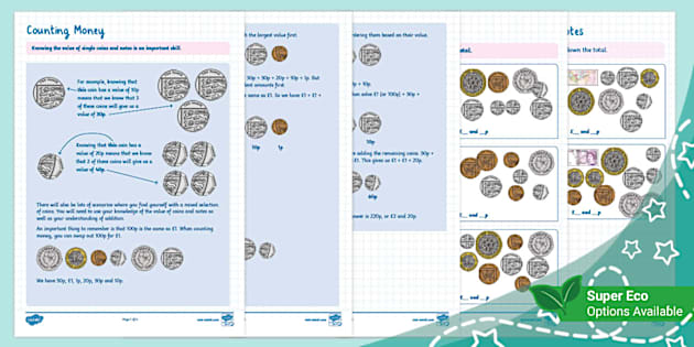 Money: Counting Mixed Money (Ages 7 - 8) (Lehrer gemacht)