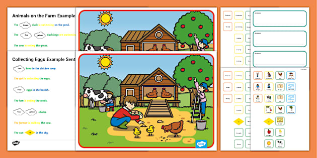 Colourful Semantics Farmyard Picture Scenes (teacher made) Colourful Semantics Farmyard Picture Scenes (teacher made)