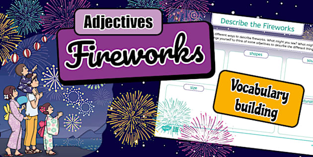 Fireworks Adjectives Worksheet
