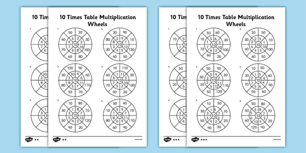 10 Times Table Multiplication Wheels Worksheet Worksheet Pack 10-times-table-multiplication-wheels-worksheet-worksheet-pack