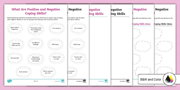 What Are Positive And Negative Coping Skills Activity