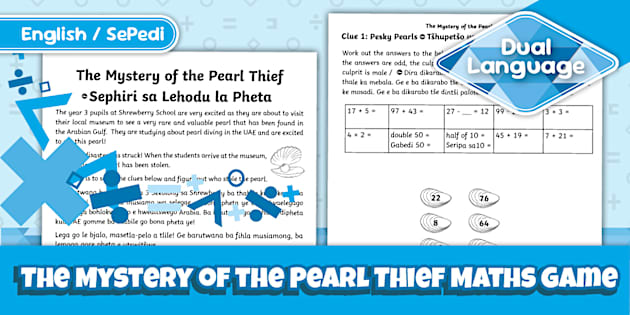 Grade 4 Maths The Mystery of the Pearl Thief Sepedi/English