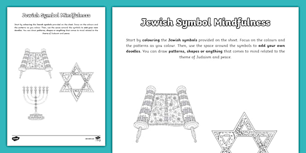 Jewish Symbol Mindfulness Activity Sheet (professor feito)