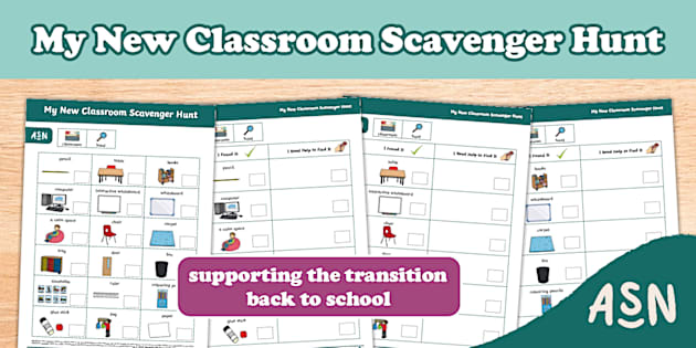 My New Classroom Visual Scavenger Hunt