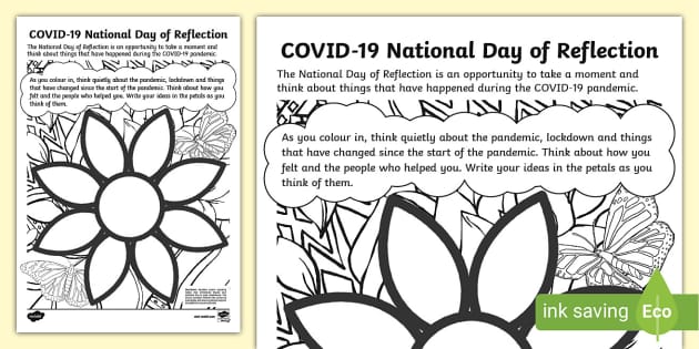 COVID-19 National Day of Reflection Flower Writing Template
