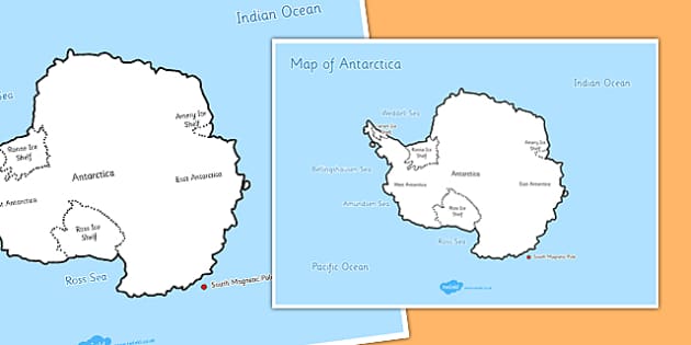 Map of Antarctica (teacher made) - Twinkl