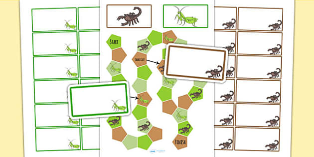 Minibeasts Editable Board Game (teacher made) - Twinkl