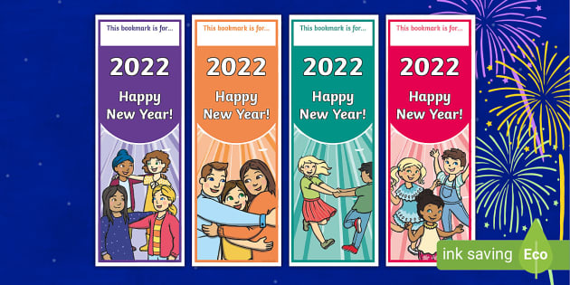 Happy New Year 2022 Editable Bookmarks