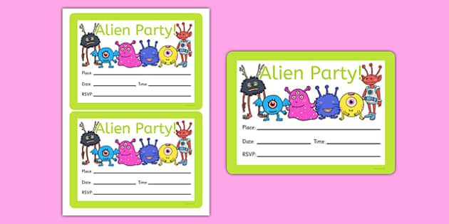 Alien Party Invitations