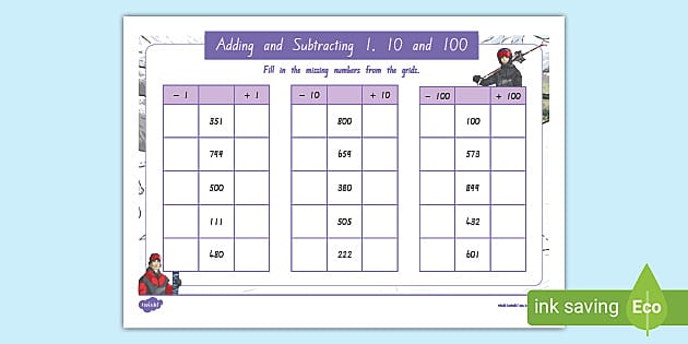 Stage 5 Number Knowledge Adding and Subtracting 1, 10 or 100 to 1000