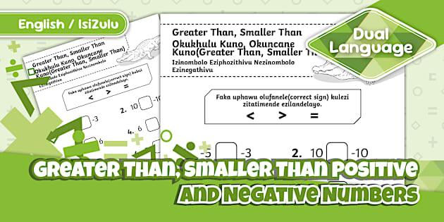 Grade 7 Maths - Term 4 - Greater Than, Smaller Than Positive and ...
