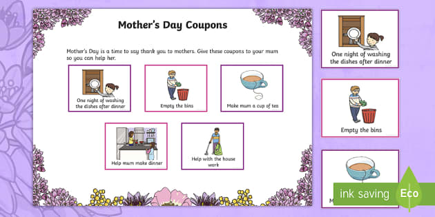 Mother's Day Coupons Activity (l'enseignant a fait) - Twinkl